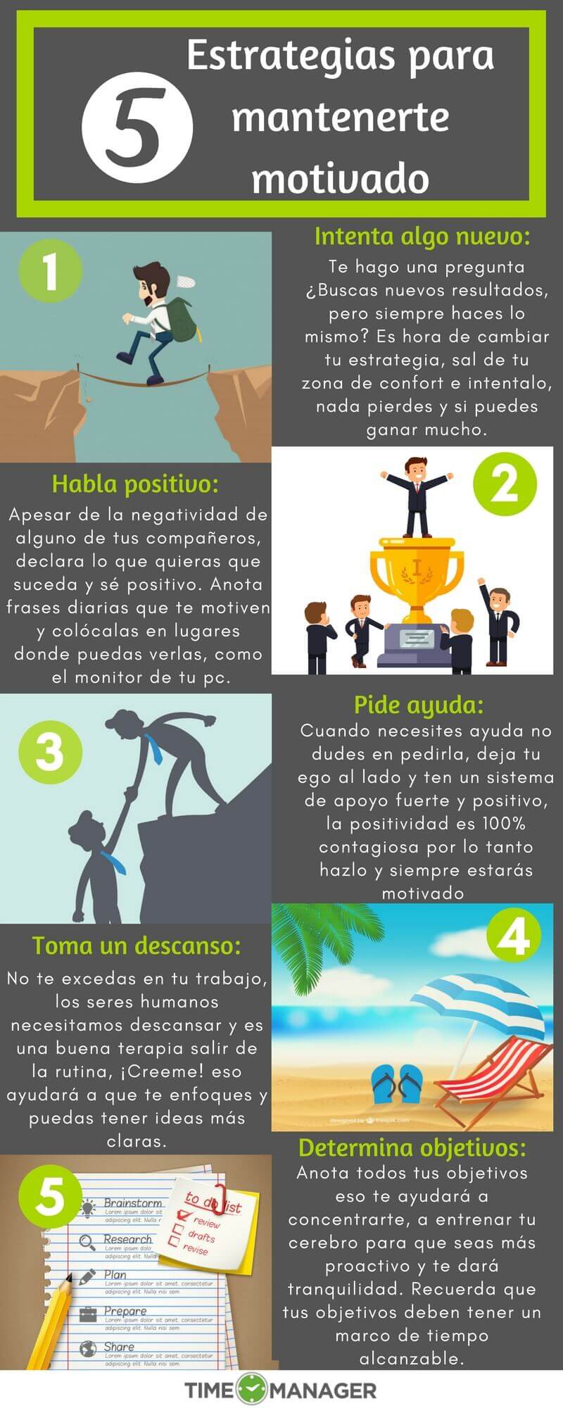 5 Estrategias para mantenerte motivado: - Time Manager 5 Estrategias para mantenerte motivado: - Time Manager